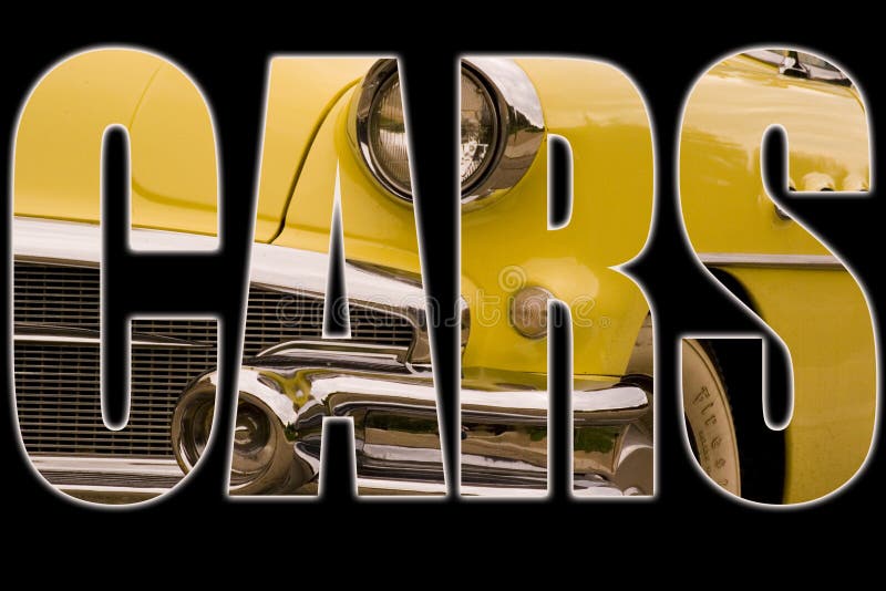 Cars Text stock image. Image of words, yellow, text, cars - 621931