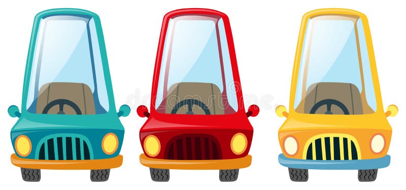Cars in Three Differnt Colors Stock Vector - Illustration of vector ...