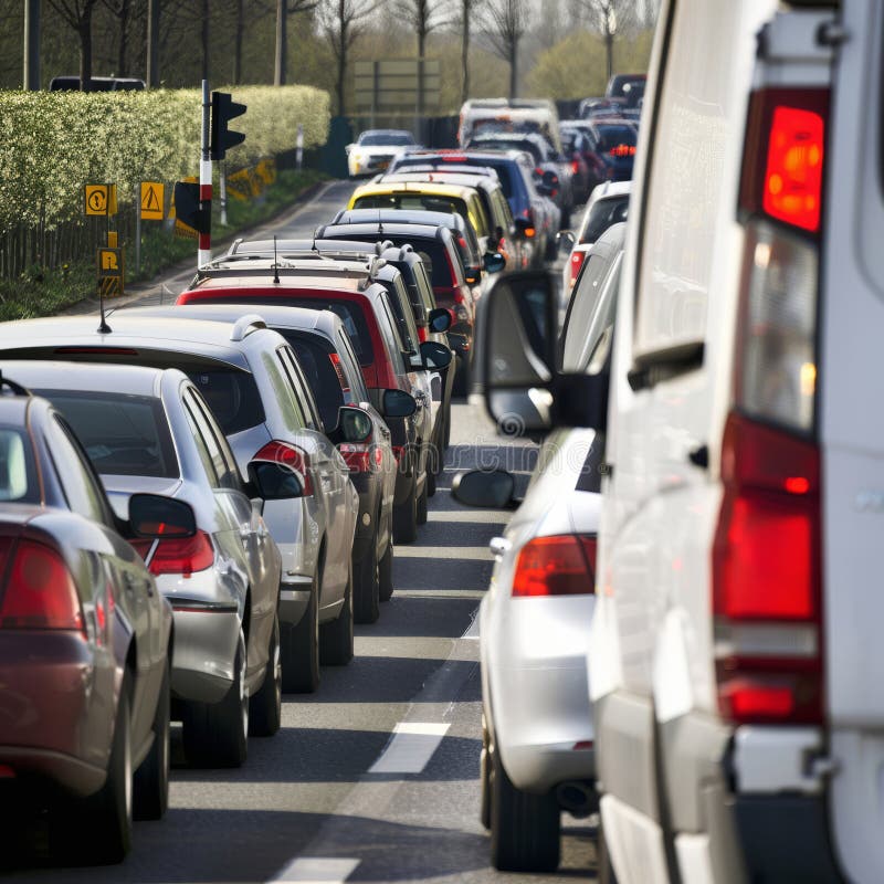 Cars, Traffic Jam in City during Rush Hour Stock Image - Image of ...