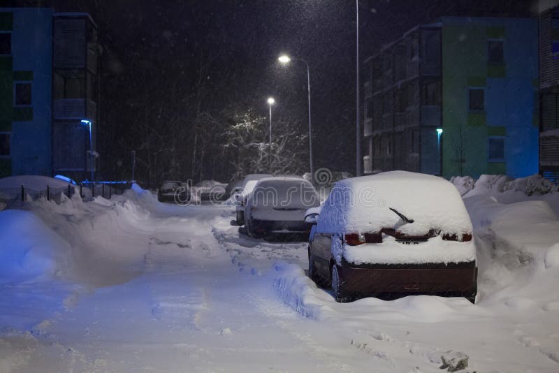 Cars under snow stock image. Image of snowstorm, storm - 61492201