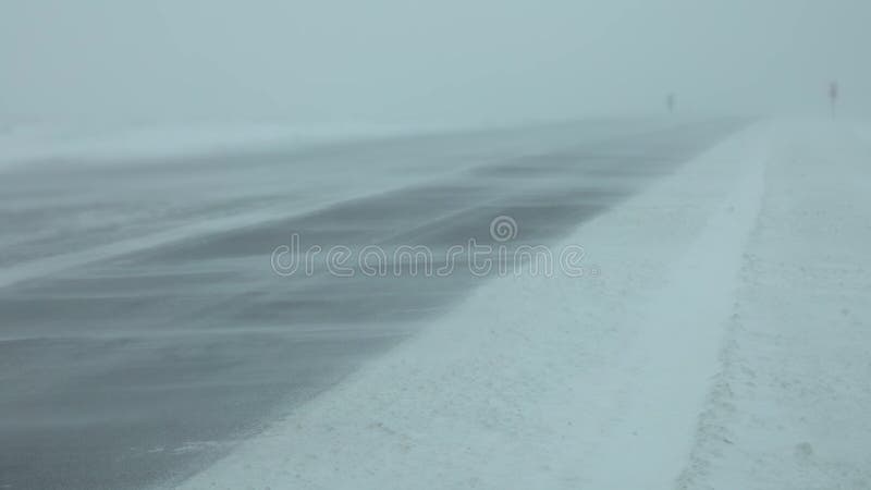 Cars on Winter Road at Blizzard Stock Footage - Video of driving, light ...