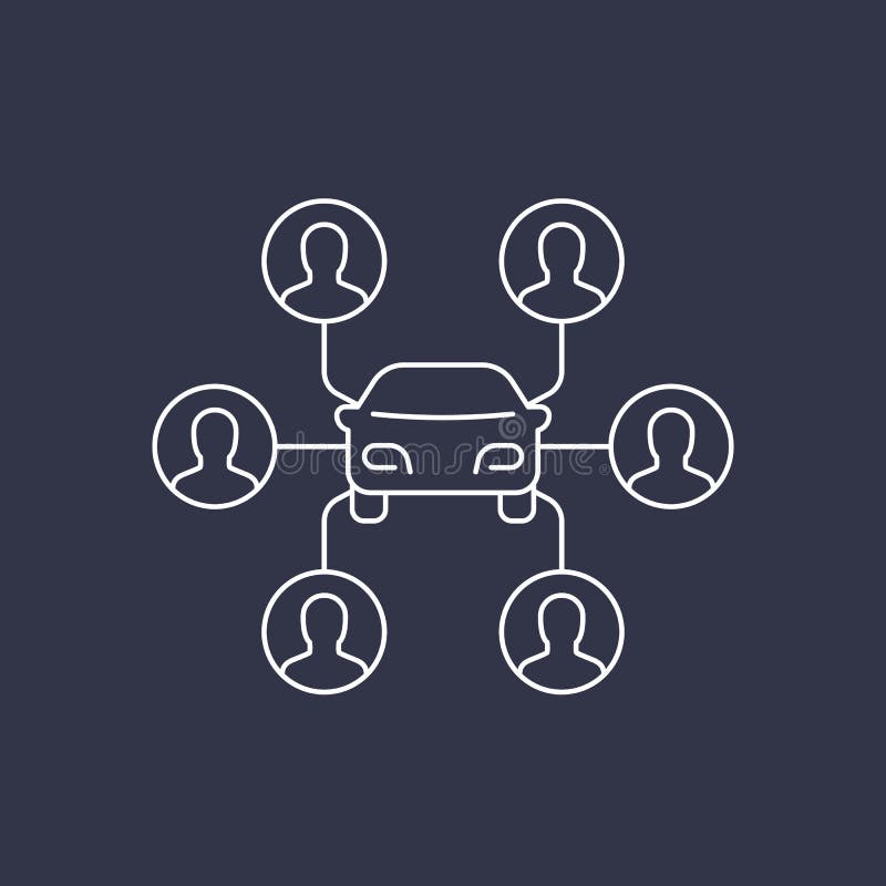 Carpooling symbol icon stock illustration. Illustration of passengers ...