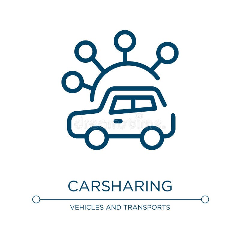 Carsharing Icon. Linear Vector Illustration from Public Transportation ...