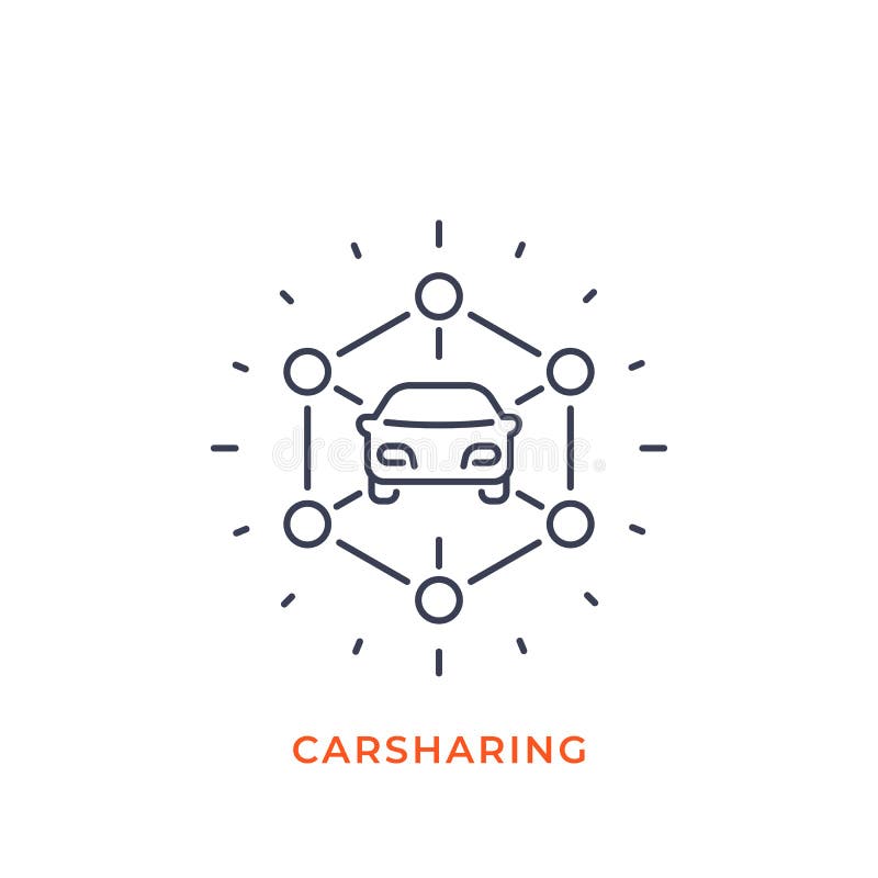 Car-Sharing Symbol Mit Auto- Und Anteilsymbol Vektor Abbildung ...