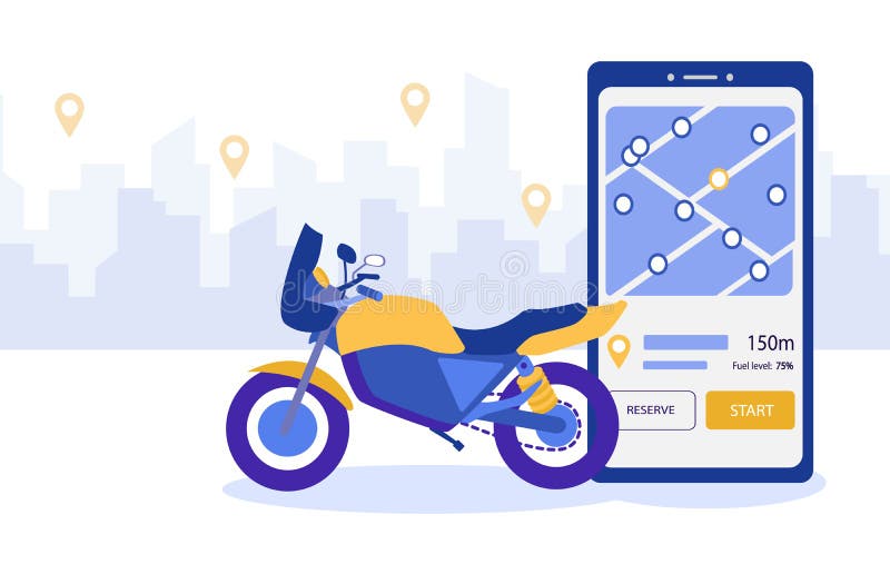 Carsharing Service. Motorcycle Rental Service Using a Mobile ...