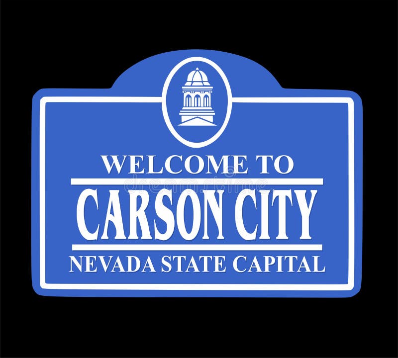 Carson City on a Blue Background Stock Vector - Illustration of vector ...