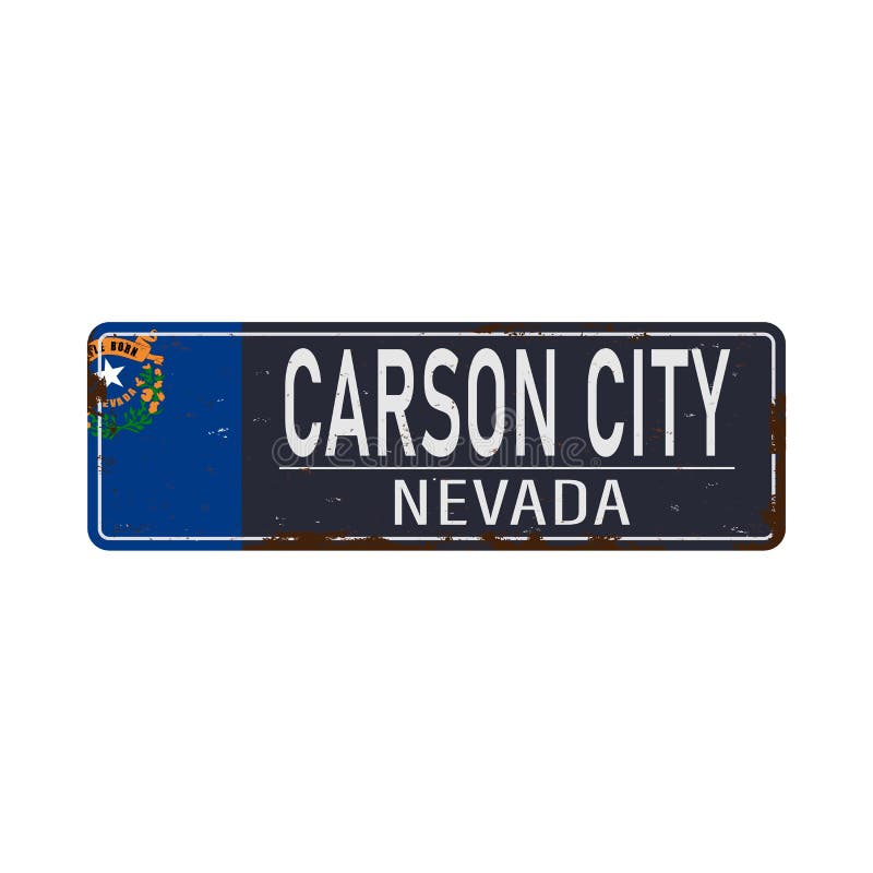 Carson City Blue Road Sign Isolated on White Background Stock Vector ...