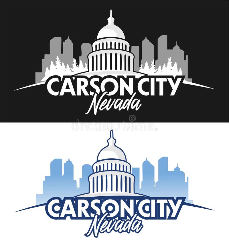 Carson City Nevada with Building Silhouette Stock Vector - Illustration ...