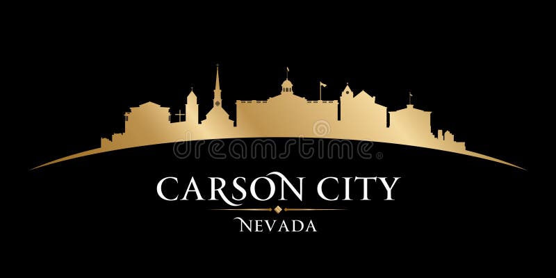 Carson City Nevada City Silhouette White Background Stock Vector ...