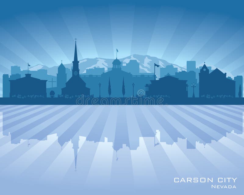 Carson City Nevada City Skyline Vector Silhouette Stock Vector ...