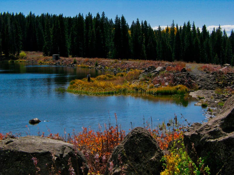 Carson Lake Sur Le MESA Grand Photo stock - Image of arbres, automne ...