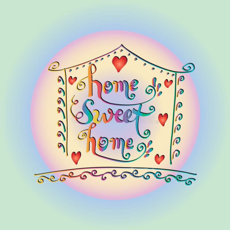 Cartão home doce home ilustração stock. Ilustração de decorativo - 83168058