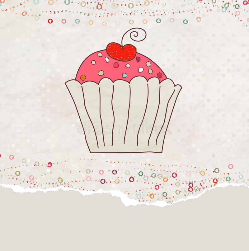 Quadro Do Vintage Com Queque Ilustração do Vetor - Ilustração de mola ...