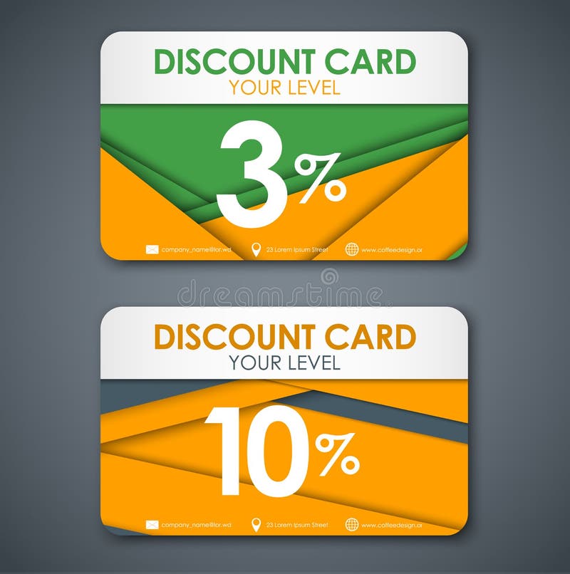 Cartões Do Disconto No Estilo Do Projeto Material Ilustração do Vetor ...