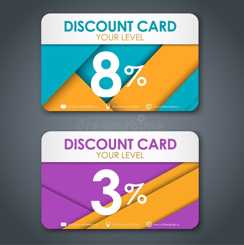 Cartões Do Disconto No Estilo Do Projeto Material Ilustração do Vetor ...