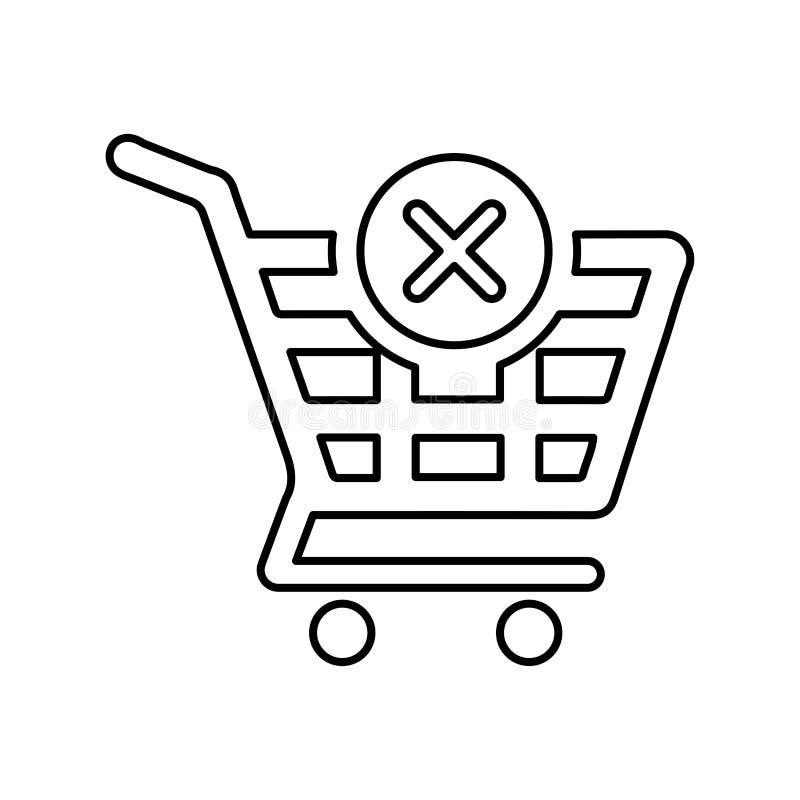 Cart, Basket, Empty Cart Outline Icon. Line Vector Design Stock ...