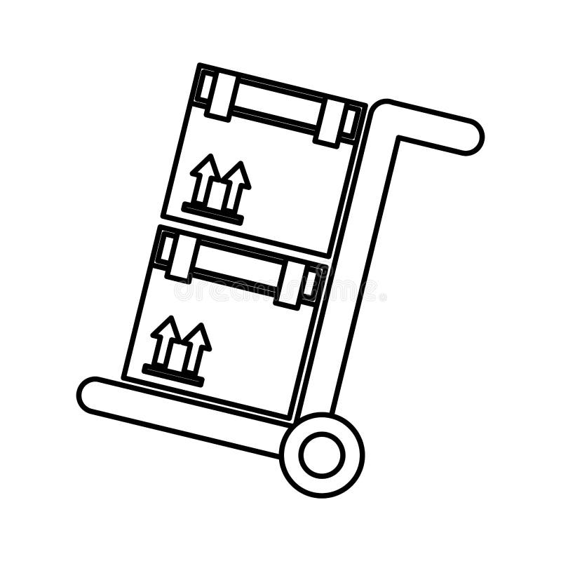 Cart box packing icon stock illustration. Illustration of cart - 84492669