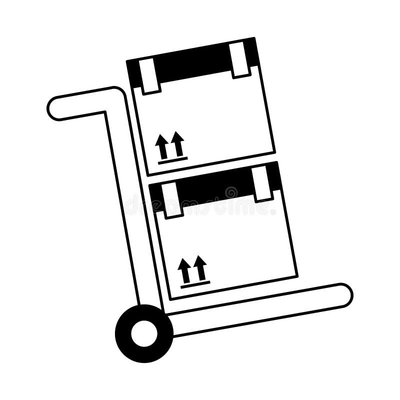 Cart box packing icon stock illustration. Illustration of sign - 84674410