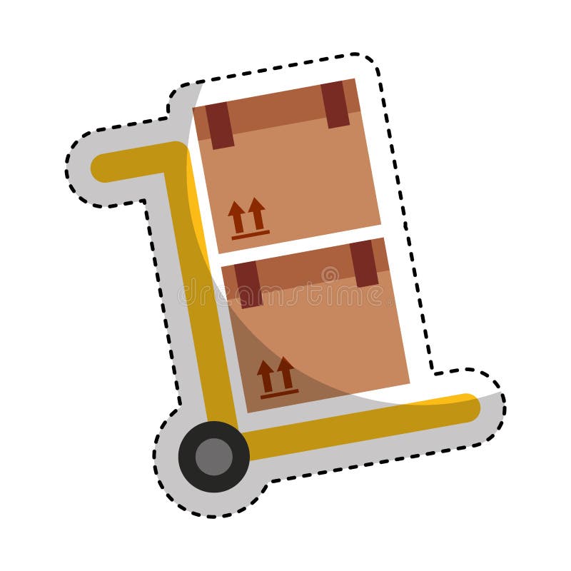 Cart box packing icon stock illustration. Illustration of cardboard ...
