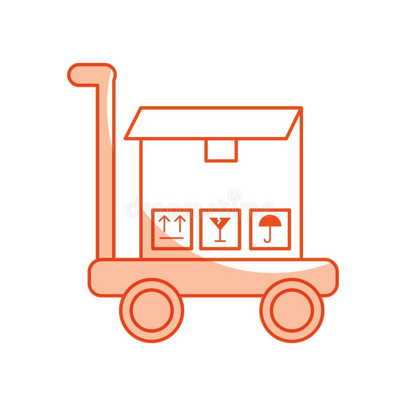 Cart with Boxes Carton Delivery Icon Stock Vector - Illustration of ...