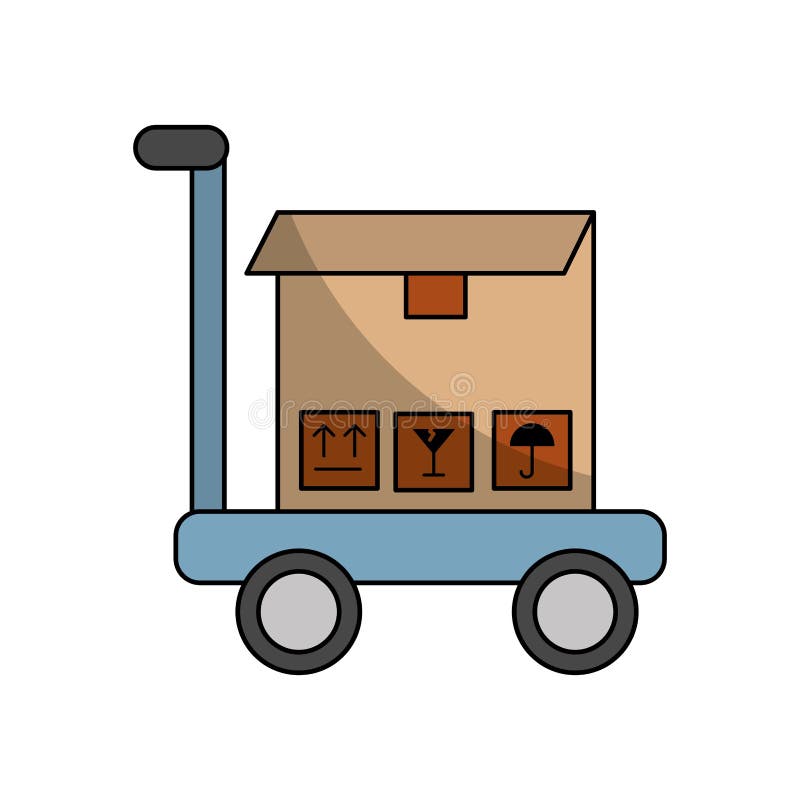 Cart with Boxes Carton Delivery Icon Stock Vector - Illustration of ...