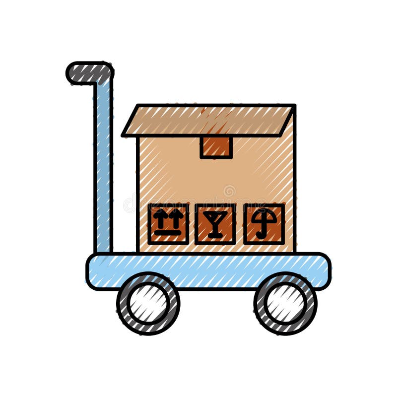 Cart with Boxes Carton Delivery Icon Stock Vector - Illustration of ...