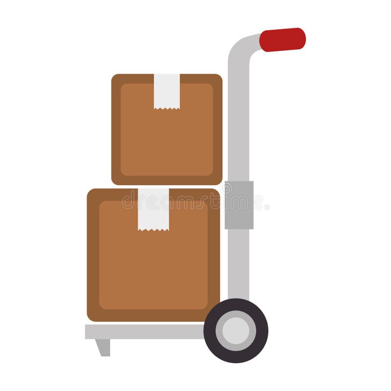 Cart boxes delivery icon stock illustration. Illustration of moving ...