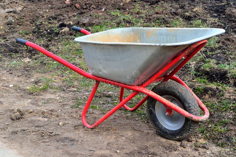 A Cart for Carrying Heavy Cargo in the Garden Stock Photo - Image of ...
