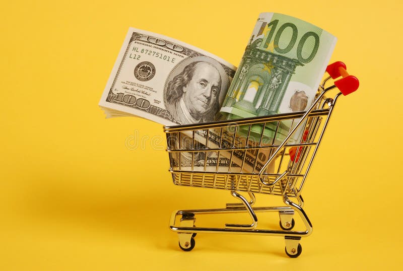 Cart with cash stock image. Image of shop, cash, sale - 13617101