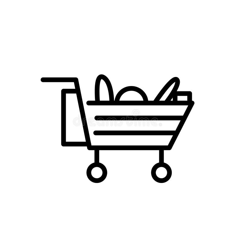 Cart Shop Icon, Outline Style Stock Vector - Illustration of booth ...