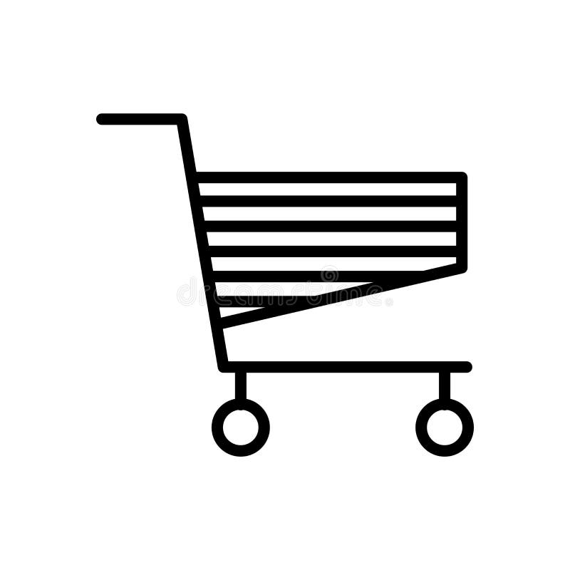 Cart Icon Vector Isolated on White Background, Cart Sign , Line or ...