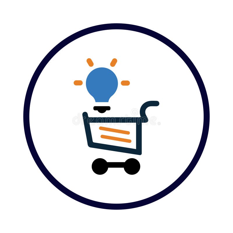 Cart, Idea, Bulb, Online Card Idea Icon Stock Vector - Illustration of ...