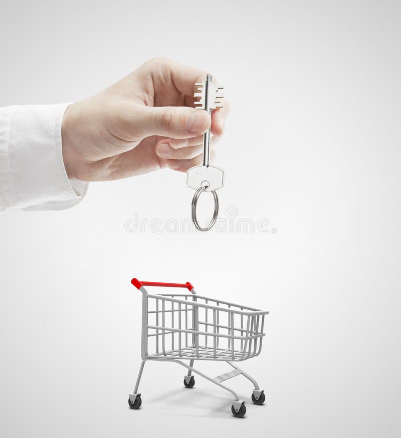 Cart and key stock image. Image of market, business, metal - 32874921