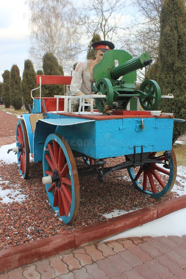 A Cart with a Machine Gun and a Dummy Cossack Stock Photo - Image of ...