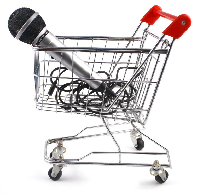 Cart and microphone stock image. Image of microphone, shop - 7836167