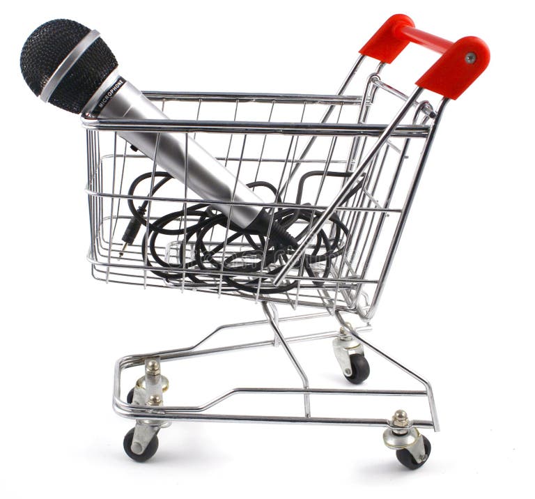 Cart and microphone stock image. Image of microphone, shop - 7836167