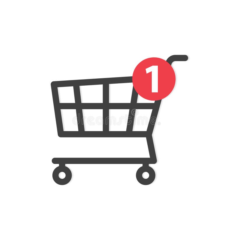 Cart with Notification Sign, Concept of Online Shopping, E-commerce ...
