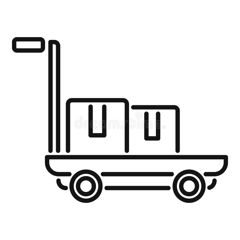 Cart Parcel Delivery Icon Outline Vector. Courier Ship Stock Vector ...