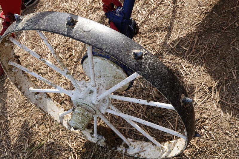 Cart Plow Wheel on Soil in Farm Stock Photo - Image of plow, wagon ...