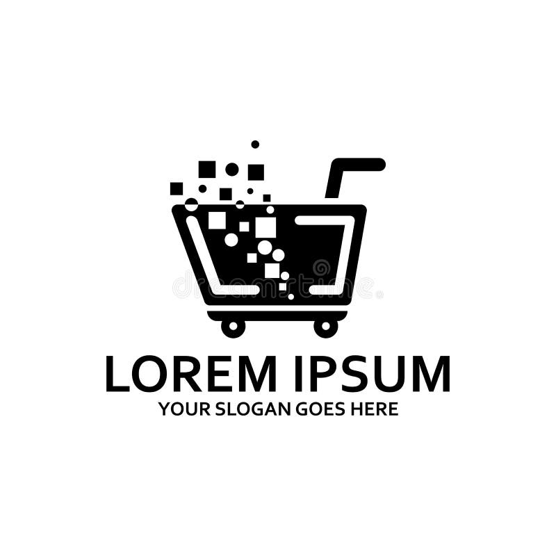 Cart Shop Logo Icon with Vector Template Stock Vector - Illustration of ...