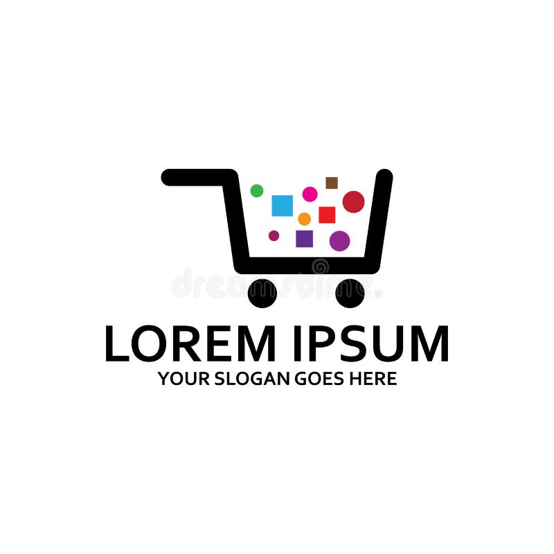Cart Shop Logo Icon with Vector Template Stock Vector - Illustration of ...