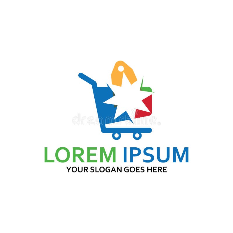 Cart Shop Logo Icon with Vector Template Stock Vector - Illustration of ...