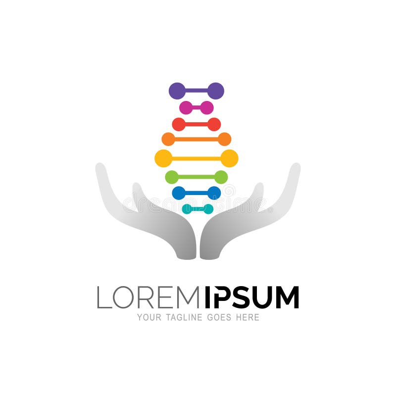 DNA Logo, Icon of Life, Hand and Medical Stock Vector - Illustration of ...
