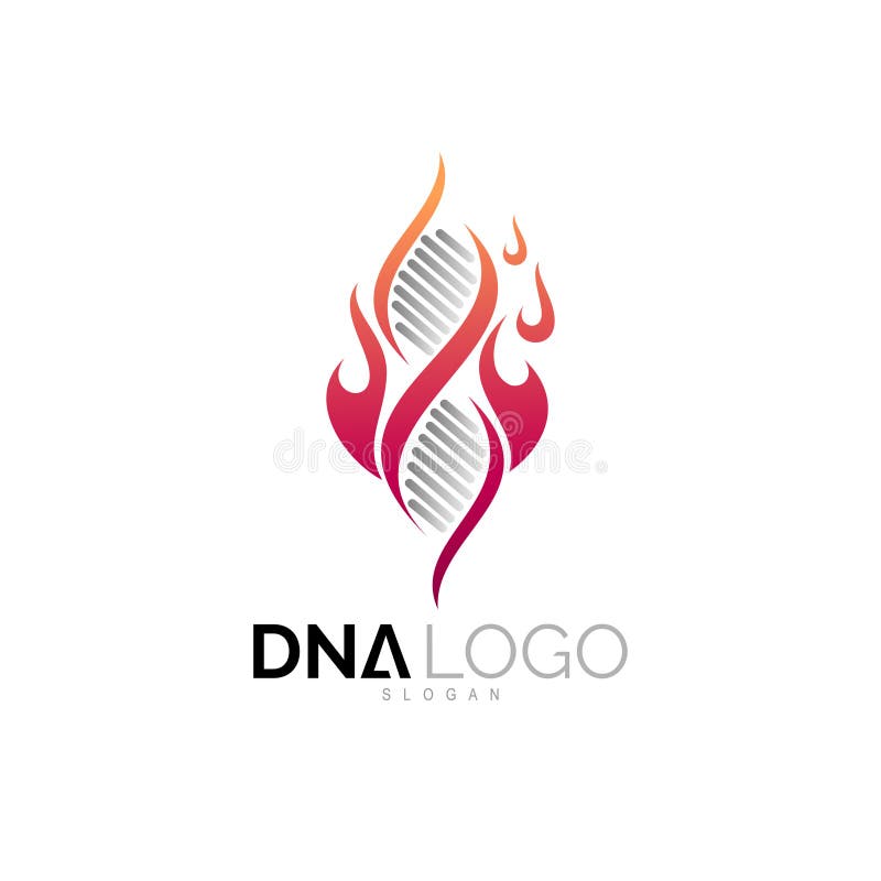 DNA Logo, Icon of Life, Fire and DNA Stock Vector - Illustration of ...