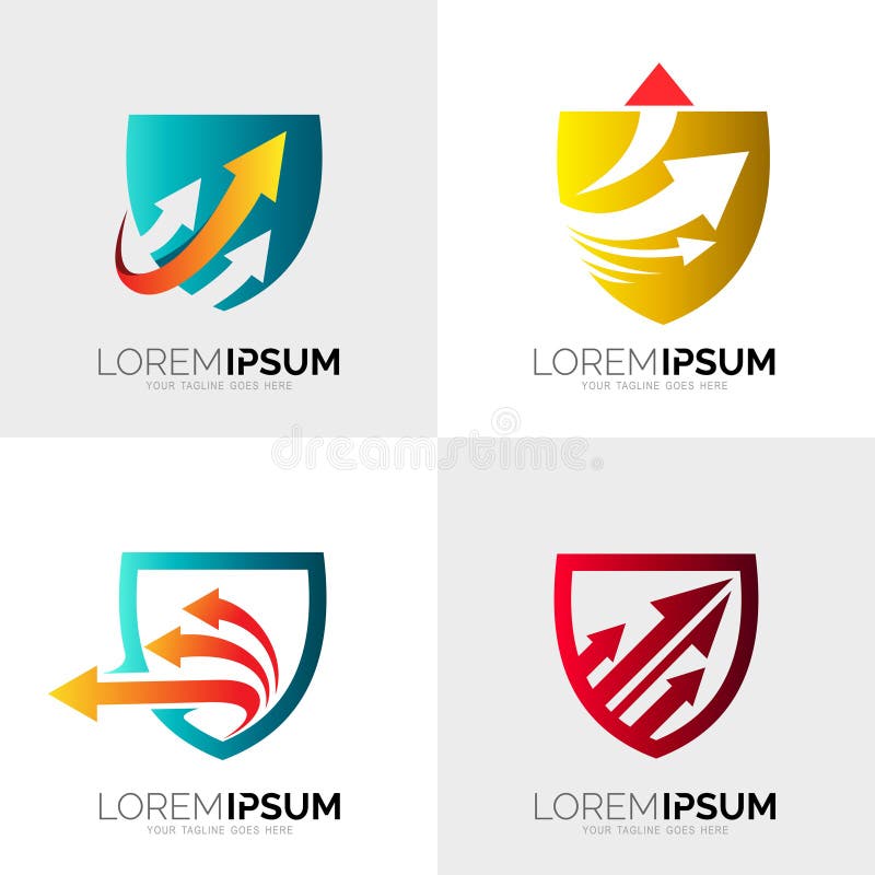 Shield Logo, Security Icon, Arrow and Shield, a Shield Icon with an Up ...