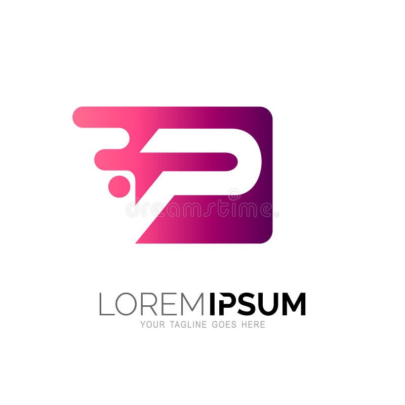 Logo Letter P, Fast Speed, Moving and Quick Stock Vector - Illustration ...