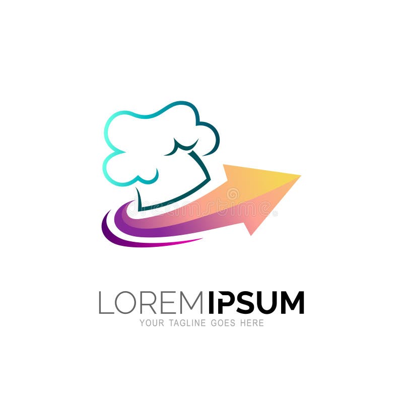 Arrow Food with Fork Spoon Logo Template Stock Vector - Illustration of ...