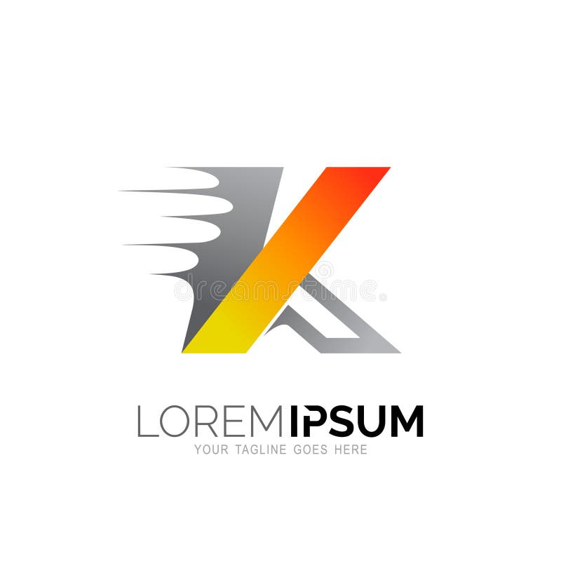 Letter Initial K Speed Logo Design Template Stock Vector - Illustration ...