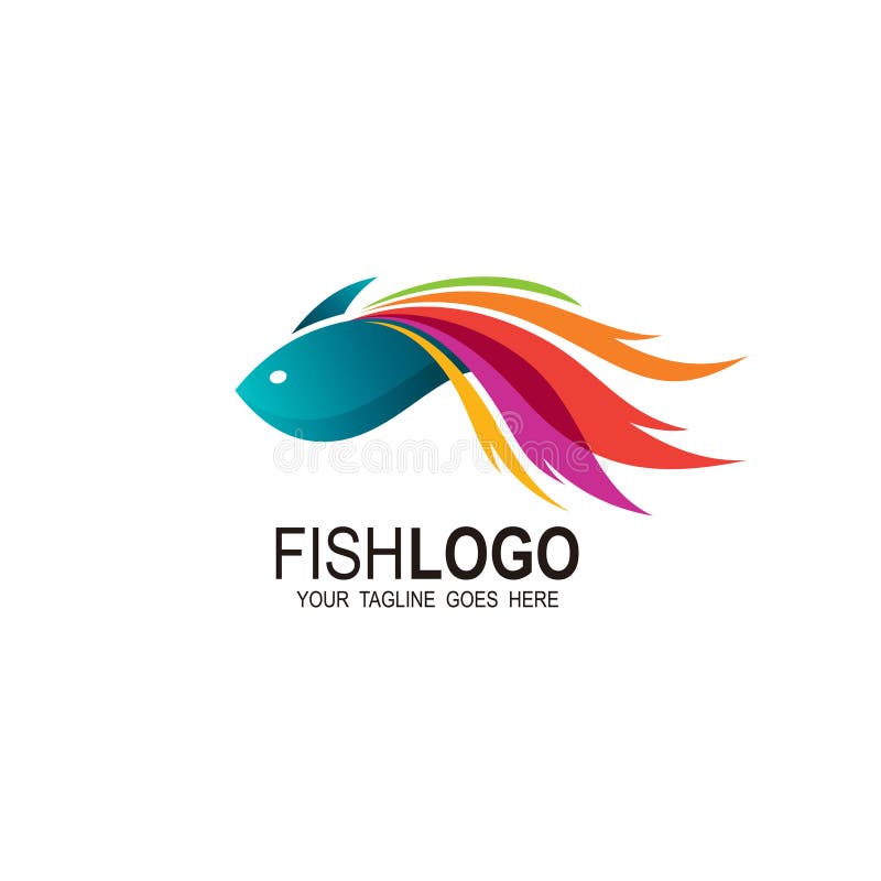 Fish Logo Design with Colorful Icon, 3d Logo, Stock Vector ...