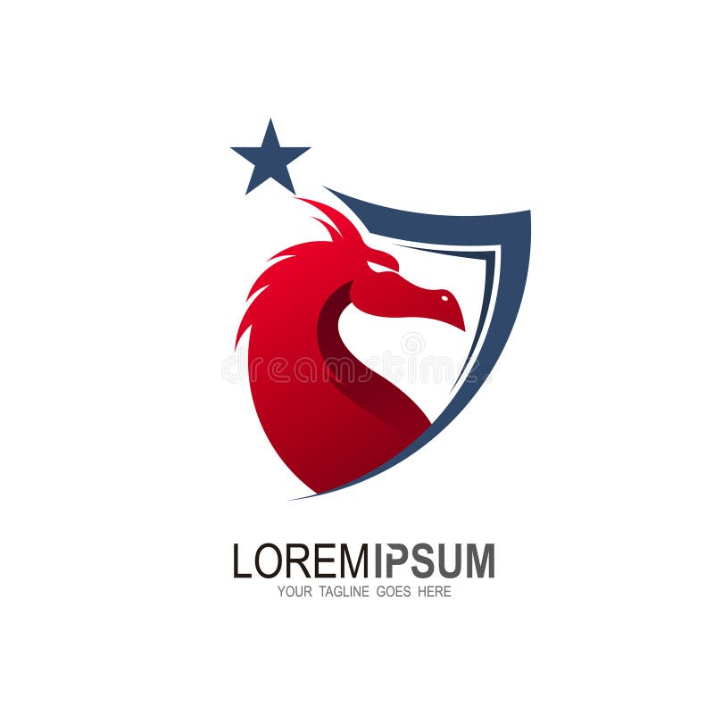 Dragon Shield Logo Template, Star and Shield Stock Vector ...